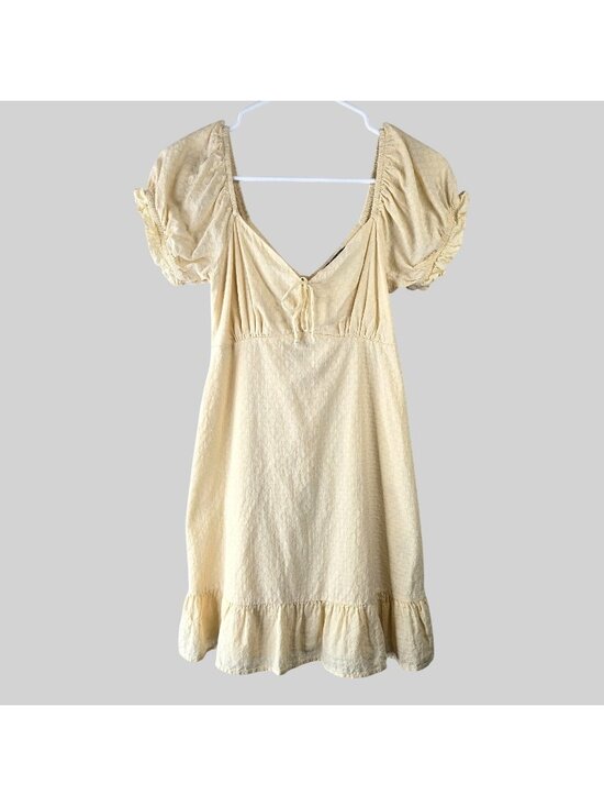 wild fable | Dresses | Babydoll Mini Dress Xs Light Yellow Cotton Short ...